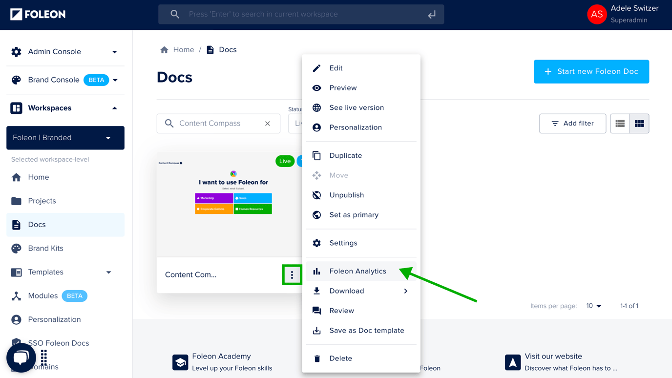 How to access Foleon Analytics